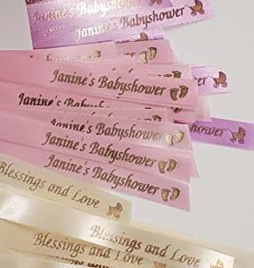 Personalized Ribbons for Bridal Shower Wedding Party Favors or Baby Birthday Bows Bapitsm Christening - Cut or Assembled Bows Custom Ribbon