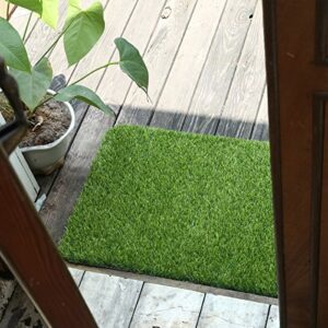 MAYSHINE Artificial Grass Door Mat Indoor/Outdoor rug Green Turf Perfect For Multi-Purpose Home Entryway Scraper Doormat dog Mats 17x29.5 Inches