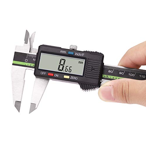 Sattiyrch Digital Caliper Stainless Steel with Large LCD Screen 6 Inch Millimeter Fractions Conversion Electronic Vernier Caliper Measuring Tool (6 inch)