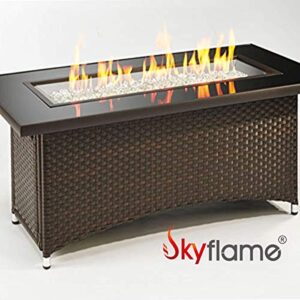 Skyflame 30" by 6" Linear Drop-in Fire Pit Pan and Burner Kit for Natural Gas/Propane, Steel Fire Pit Insert Burner for DIY Fire Pit and Fireplace