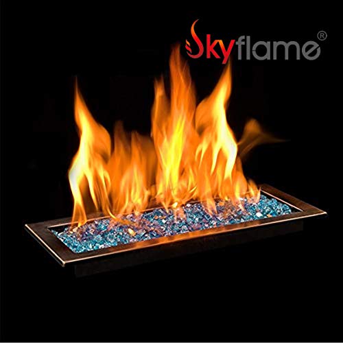 Skyflame 30" by 6" Linear Drop-in Fire Pit Pan and Burner Kit for Natural Gas/Propane, Steel Fire Pit Insert Burner for DIY Fire Pit and Fireplace