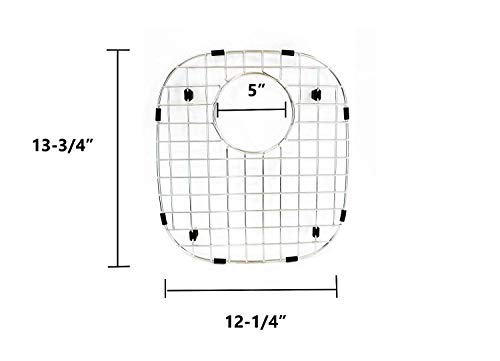 Walter Sinks Stainless Steel Kitchen 13" x 12 Inch Protector Grids for Sinks Universal Double Bowl Drain Racks Grates Bottom Strainer Rear Hole, Silver