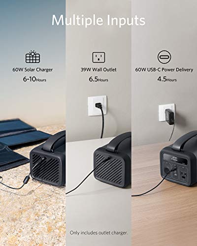 Anker Portable Power Station, 213Wh/57600 mAh PowerHouse 200 with 110 AC Outlet/30W USB-C Power Delivery for Camping, Road Trips, Emergency, and More