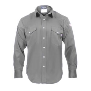 flame resistant fr shirt - 100% c - light weight (x-large, light grey)