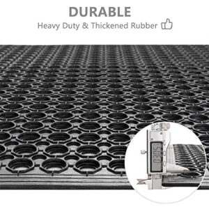 ROVSUN Rubber Floor Mat with Holes, 24''x 36'' Anti-Fatigue/Non-Slip Drainage Mat, for Industrial Kitchen Restaurant Bar Bathroom, Indoor/Outdoor Cushion