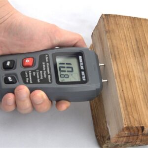 Bside EMT01 Digital Wood Moisture Meter Handheld 2 Pins Timber Lumber Damp Humidity Detector Tester with Large LCD Display