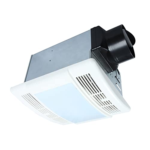 Akicon Bathroom Exhaust Fan with Light, Ultra Quiet 90 CFM 1.5 Sones Ventilation Exhaust Bathroom Fan Light Combo, Powerful Ventilation Fan for Bathroom and Home, 3 Years Warranty