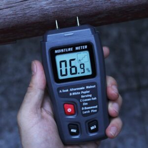 Bside EMT01 Digital Wood Moisture Meter Handheld 2 Pins Timber Lumber Damp Humidity Detector Tester with Large LCD Display