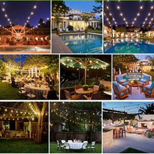 Svater 96FT Outdoor String Lights, Patio Lights with 30 2W Antique S14 LED Plastic Bulb, IP65 Waterproof Hanging Light, Dimmable Warm White(2Pack 48FT)