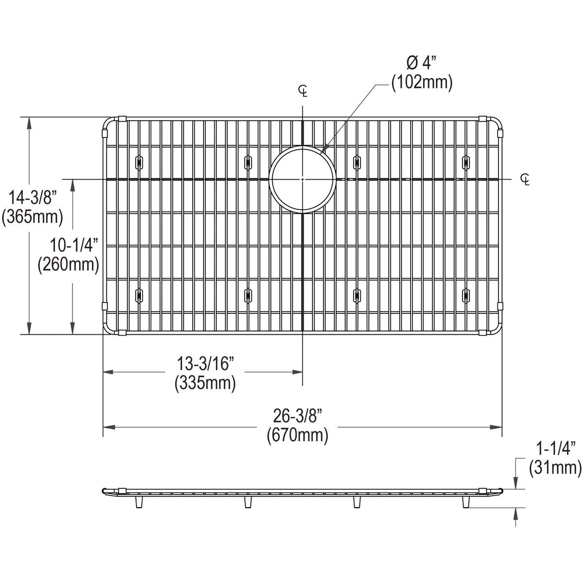 Elkay Crosstown CTXBG2614 Stainless Steel Bottom Grid