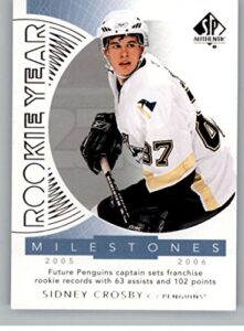 2017-18 sp authentic rookie year milestones #rym-sc sidney crosby pittsburgh penguins nhl hockey card