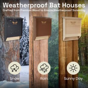 BIGBATBOX - Bat House for Outdoors - Clean Your Backyard from Mosquitoes - Wooden Bat House Kit - with Our Proven Bat Box Design, You are Almost Guaranteed to Attract Bats! WildYard