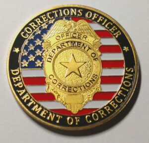 corrections officer department of corrections colorized challenge art coin