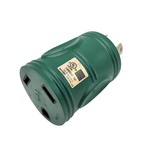 Parkworld 691586 RV 30 AMP Generator Adapter 3-Prong L5-30 Plug Male to TT-30 Receptacle Female (L5-30P to TT-30R, Deep Green)