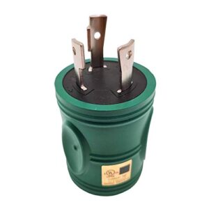 Parkworld 691586 RV 30 AMP Generator Adapter 3-Prong L5-30 Plug Male to TT-30 Receptacle Female (L5-30P to TT-30R, Deep Green)