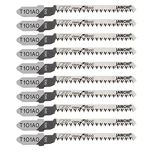 50 Pack T101AO T-Shank Contractor Jigsaw Blade Set Made with HCS, 3-Inch 20TPI Jigsaw Blades Optimized for Cutting Wood, PVC, and Plastic