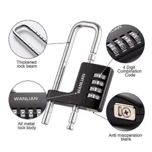 Large 4-Position Combination disc Padlock Stainless Steel Rust-Proof Door Warehouse Outdoor Round Cake Tray Padlock Discus Lock with Hardened Steel Shackle Shelf Locker Silver Lock Gym, School,