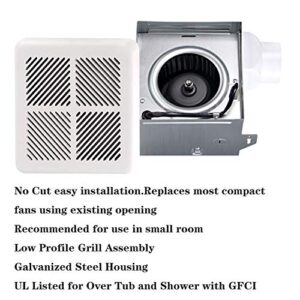 Tech Drive Very-Quiet 70 CFM, 2.0 Sone Bathroom Ventilation and Exhaust Fan (70CFM)