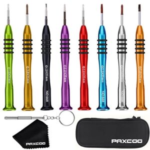 paxcoo precision screwdriver set of 8 - magnetic professional repair tool kit for glasses, electronics and watch repair