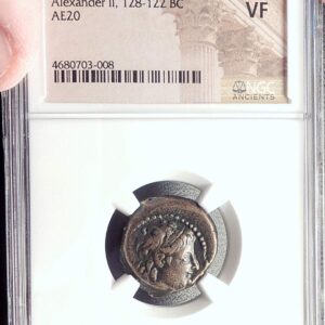 128 GR ALEXANDER II Zabinas Ancient 128BC Seleukid Greek coin VF NGC