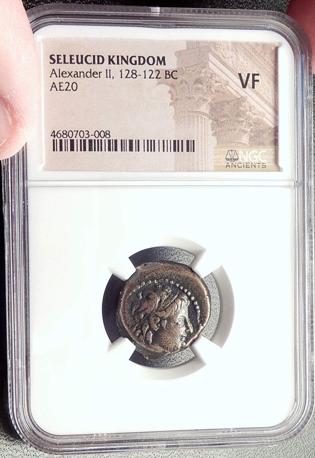 128 GR ALEXANDER II Zabinas Ancient 128BC Seleukid Greek coin VF NGC