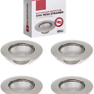 4pcs Bathroom Bathtub Sink Mesh Strainer Stainless Steel (Pack of 4)