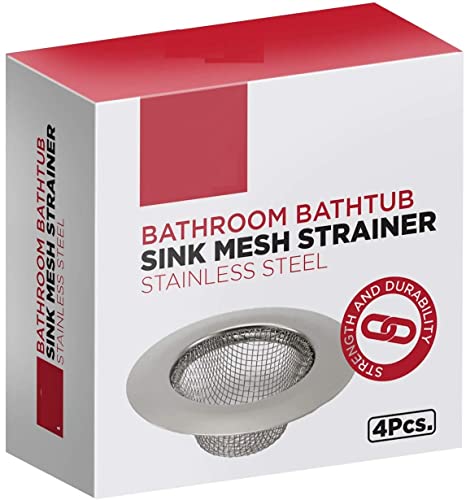 4pcs Bathroom Bathtub Sink Mesh Strainer Stainless Steel (Pack of 4)