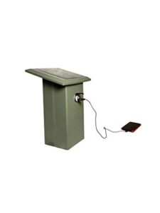 supercharge7™ solar powered usb charging station in weathered bronze, cell phone charger, outdoor, weatherproof