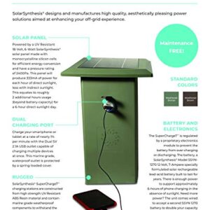 SuperCharge7™ Solar Powered USB Charging Station in Weathered Bronze, Cell Phone Charger, Outdoor, Weatherproof