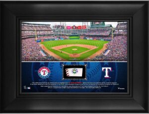 texas rangers framed 5" x 7" stadium collage with a piece of game-used baseball - mlb team plaques and collages