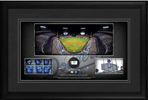 los angeles dodgers framed 10" x 18" stadium panoramic collage with a piece of game-used baseball - limited edition of 500 - mlb game used baseball collages