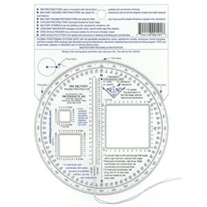 rm products military round protractor - blue and black print