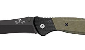 Bear OPS Bear Swipe IV, 3-1/4-inch Black Blade, 14C28N Sandvik Stainless Steel, OD Green G10 Handle, Assisted Opening with Reversible Pocket Clip (A-400-B4-B)