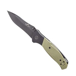 Bear OPS Bear Swipe IV, 3-1/4-inch Black Blade, 14C28N Sandvik Stainless Steel, OD Green G10 Handle, Assisted Opening with Reversible Pocket Clip (A-400-B4-B)