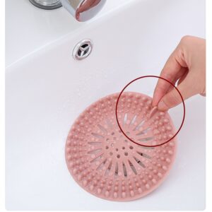 JJMG New 5 Pcs Reusable Silicone Universal Water Food Residue Drain Stopper Plug Cover Bath Tub Hair Catcher Shower Filter Protector Kitchen Sink Strainer