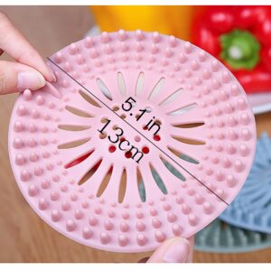 JJMG New 5 Pcs Reusable Silicone Universal Water Food Residue Drain Stopper Plug Cover Bath Tub Hair Catcher Shower Filter Protector Kitchen Sink Strainer