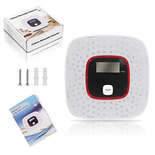 Carbon Monoxide Alarm Detector - with Digital LCD Display and Voice Warning Battery powered