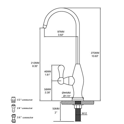 GICASA Oil Rubbed Bronze Filter Drinking Water Purifier Faucet, Stainless Steel Beverage Faucet Water Filtration Faucet