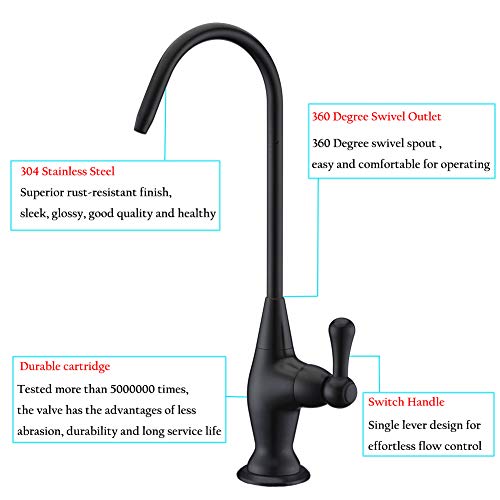 GICASA Oil Rubbed Bronze Filter Drinking Water Purifier Faucet, Stainless Steel Beverage Faucet Water Filtration Faucet