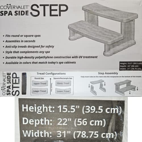 Cover Valet SSSWG Spa Side Step, Warm Grey