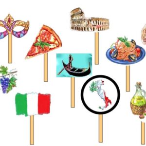 12 Italy Italian Theme Party Cupcake Toppers Picks