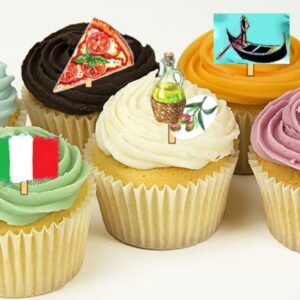 12 Italy Italian Theme Party Cupcake Toppers Picks