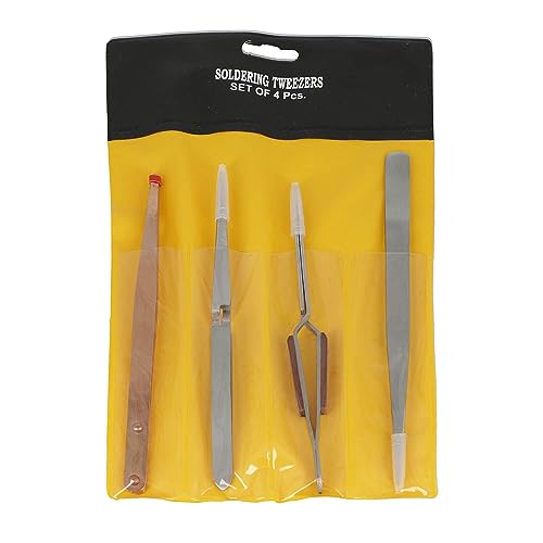 Shop LC Copper and Stainless Steel Soldering Tweezers Set of 4 Durable Gifts Set Easy Grip Serrated Tips Birthday Gifts