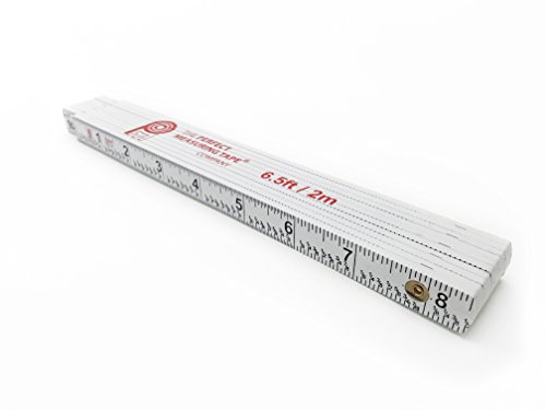 Perfect Measuring Tape Co. FR-72 Carpenter's Folding Rule Lightweight Composite Construction Ruler (Folding Yard Stick) with Easy-Read Inch Fractions - 6.5ft / 2m