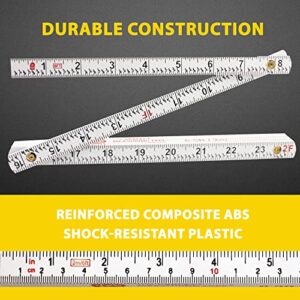 Perfect Measuring Tape Co. FR-72 Carpenter's Folding Rule Lightweight Composite Construction Ruler (Folding Yard Stick) with Easy-Read Inch Fractions - 6.5ft / 2m