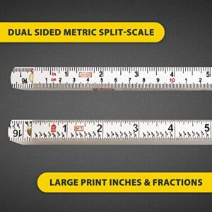 Perfect Measuring Tape Co. FR-72 Carpenter's Folding Rule Lightweight Composite Construction Ruler (Folding Yard Stick) with Easy-Read Inch Fractions - 6.5ft / 2m