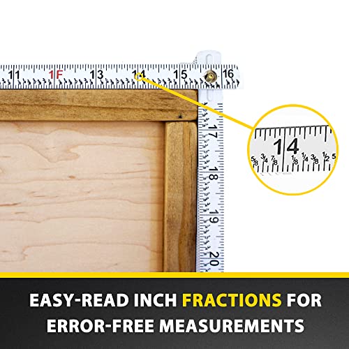 Perfect Measuring Tape Co. FR-72 Carpenter's Folding Rule Lightweight Composite Construction Ruler (Folding Yard Stick) with Easy-Read Inch Fractions - 6.5ft / 2m