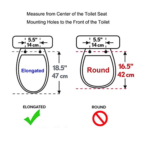 Hibbent Premium One Click Elongated Toilet Seat with Cover(Oval)- Easy Installation and Quick-Release for Easy Cleaning - Stable Hinge Design to prevent shifting - Soft Closed - White Color(Elongated)