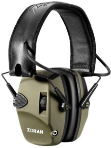 zohan em054 electronic shooting ear protection with sound amplification, slim active noise reduction earmuffs for gun range