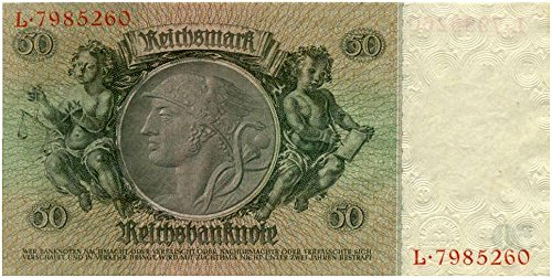 1933 DE EXCEPTIONAL LG NAZI 50 MARK NOTE w FAMED PRUSSIAN STATESMAN, ORNATE ENGRAVING, EMBOSSING, RARE WATERMARK - THE WORKS! 50 REICHSMARK SUPERB GEM CRISP UNCIRCULATED